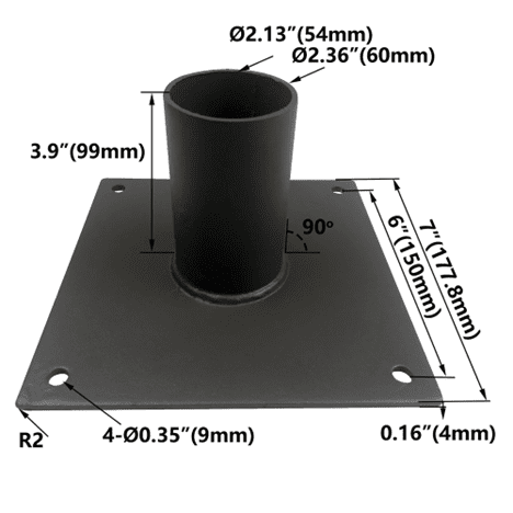 180 Degree Wall Mount Bracket with 2-3/8" O.D. Tenon - Brightway LED ...