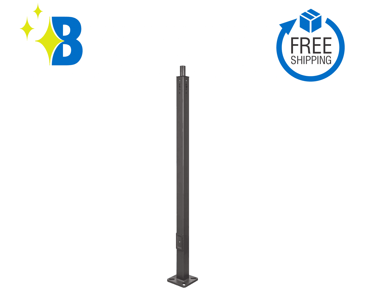 20 Foot Aluminum 4 Inch Square Light Pole - Brightway LED Lighting