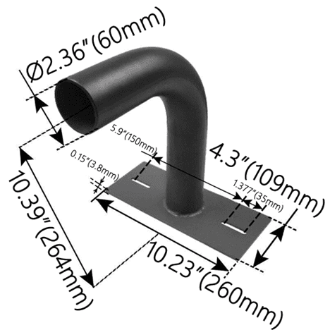 90 Degree Wall Mount Bracket with 2-3/8" O.D. Tenon - Brightway LED ...