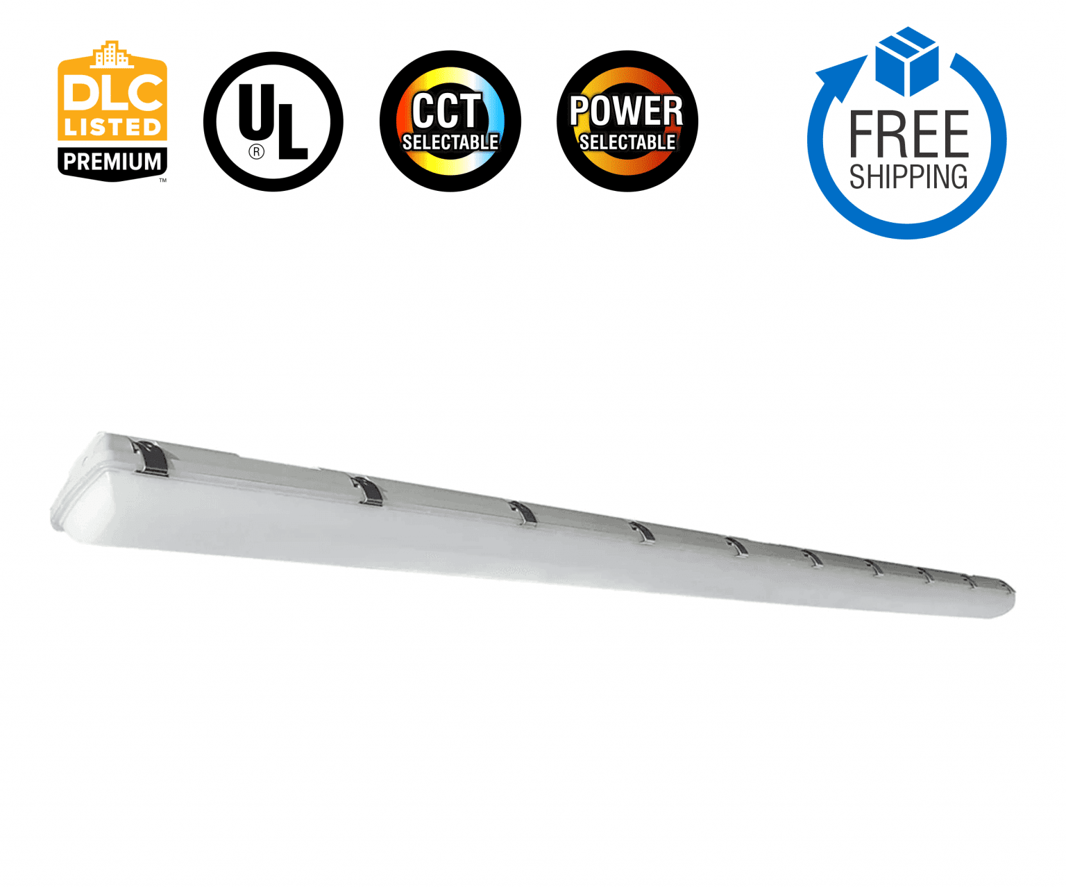 Selectable 8FT LED Vapor Tight Light AC120-277V - Brightway LED Lighting