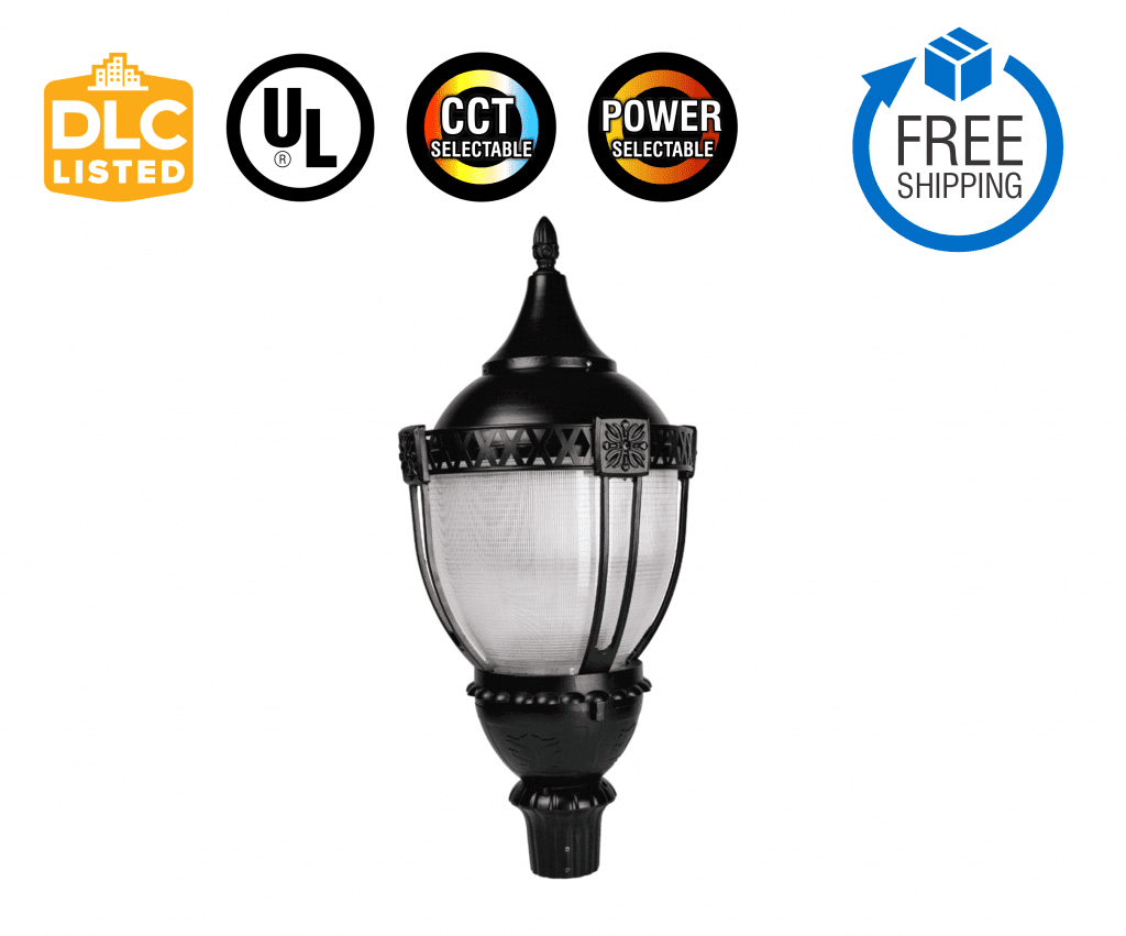 60W-100W Selectable LED Acorn Post Top Light - Brightway LED Lighting
