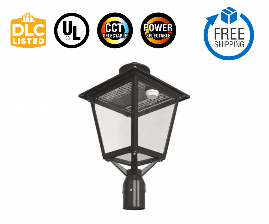 30W-60W Selectable LED Lantern Post Top Light - Brightway LED Lighting
